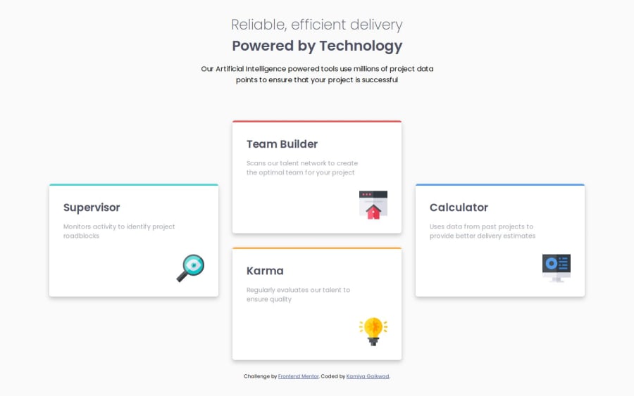 Frontend Mentor Four Card Feature Section Master Solution Coding