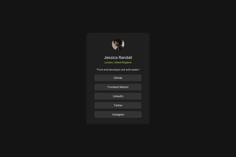 Frontend Mentor Social Links Using Tailwindcss Coding Challenge Solution