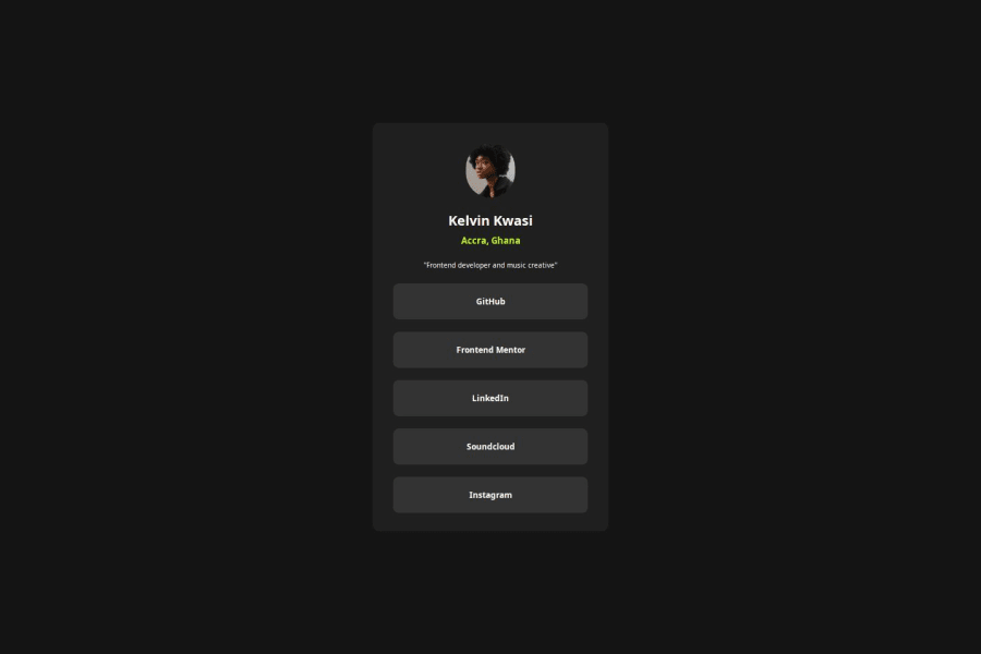 Frontend Mentor Social Link Profile Coding Challenge Solution