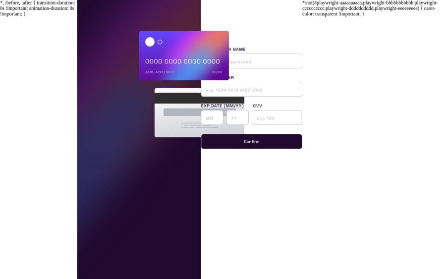 Frontend Mentor Interactive Card Details Form Coding Challenge Solution