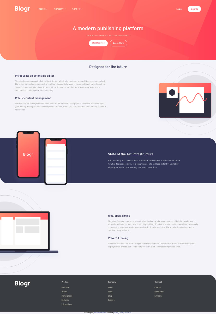 Frontend Mentor Blogr Landing Page With Html Css Vanilla Js Coding Challenge Solution