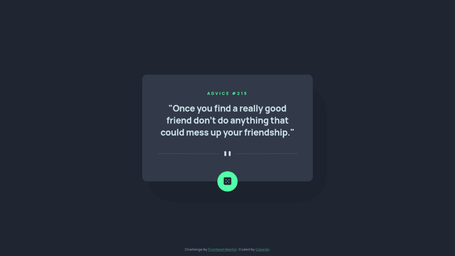 Frontend Mentor Advice Generator With Vanilla Js And Css Coding