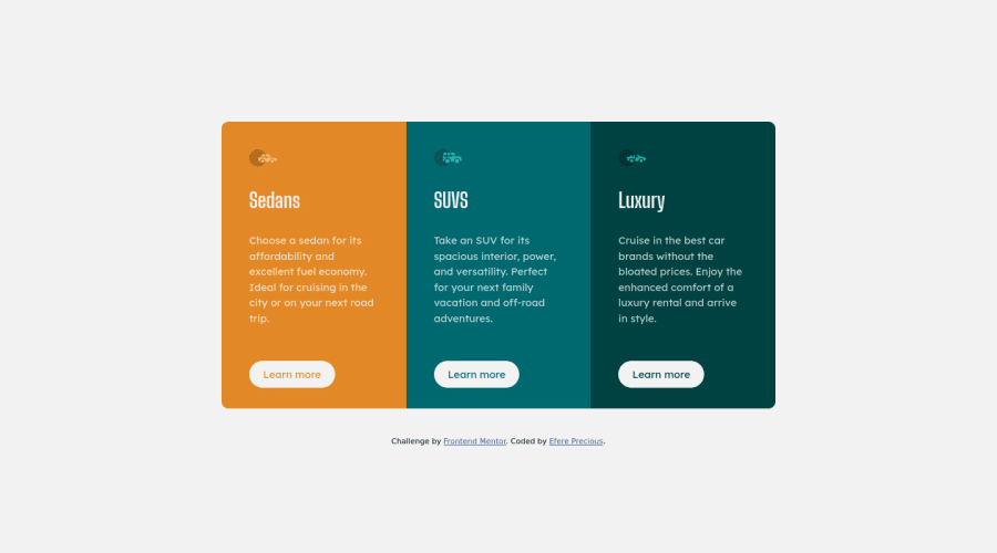 Frontend Mentor Responsive 3 Column Card Using Flexbox And Grid Coding Challenge Solution