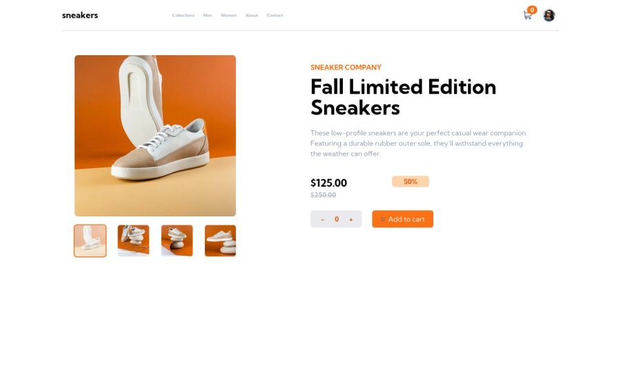 Frontend Mentor E Commerce Product Page Coding Challenge Solution