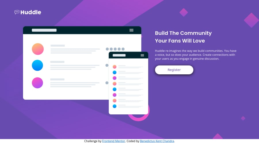 Frontend Mentor Responsive Huddle With Flexbox Coding Challenge Solution