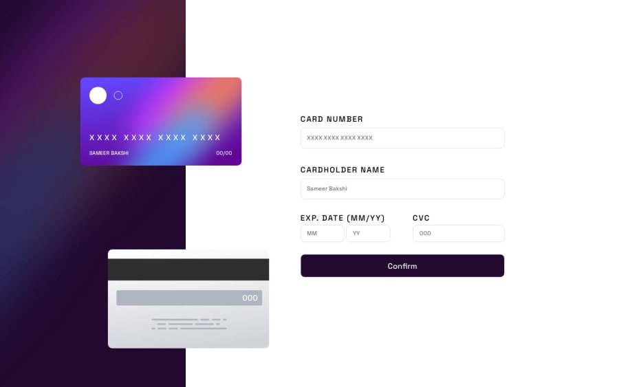 Frontend Mentor Interactive Card Details Form Using Html Css And Javascript Coding Challenge