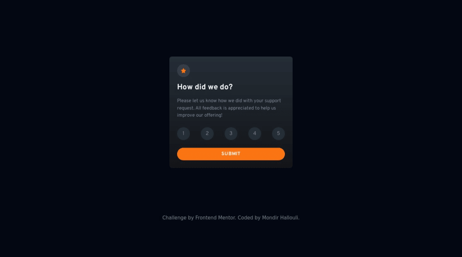 Frontend Mentor Interactive Rating Component Coding Challenge Solution