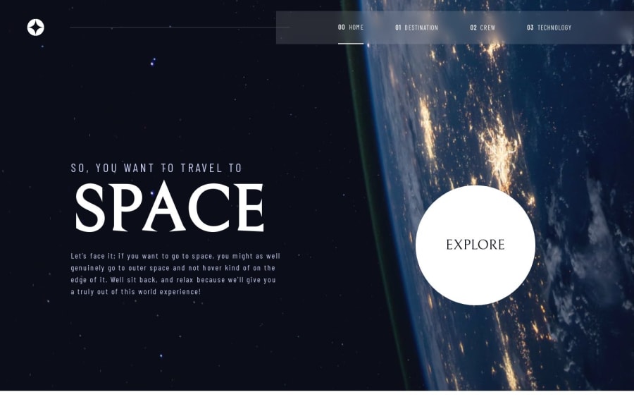 Frontend Mentor Space Tourism Coding Challenge Solution
