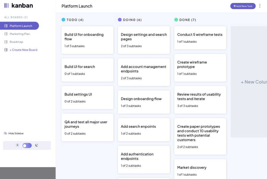 Frontend Mentor Kanban Task Management Web App Reactjs Reduxtoolkit Coding Challenge Solution