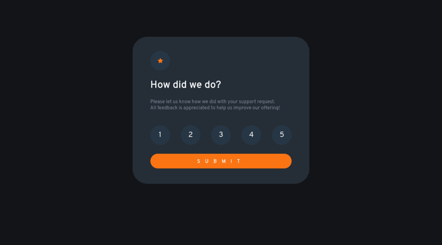 Frontend Mentor Interactive Rating Component Using Html Css And Js Coding Challenge Solution
