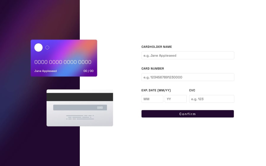 Frontend Mentor Interactive Card Details Form Coding Challenge Solution
