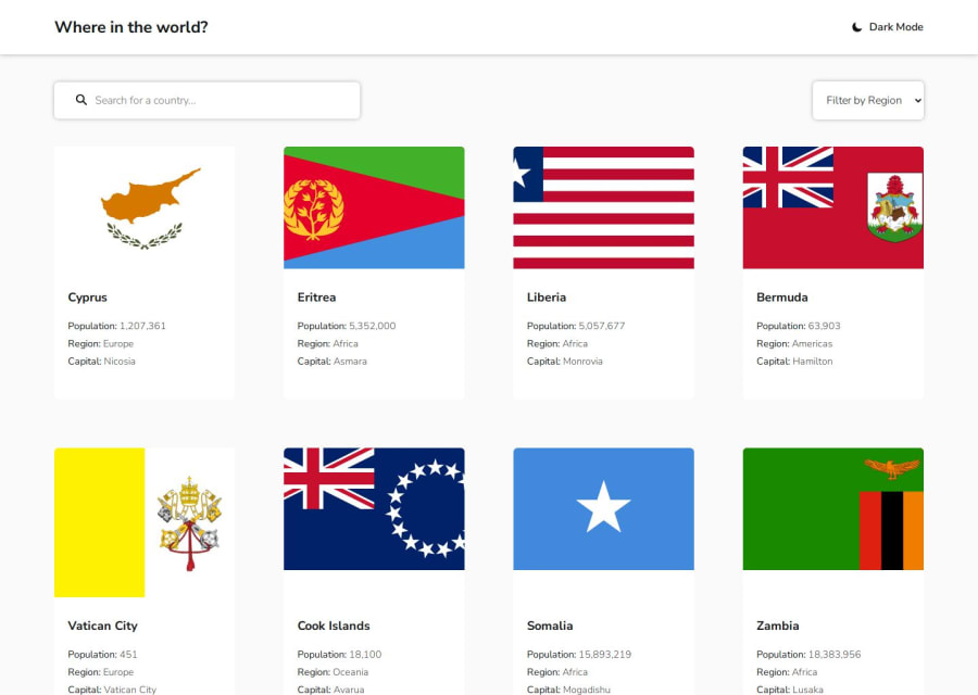 Frontend Mentor Responsive Rest Countries Api Coding Challenge Solution