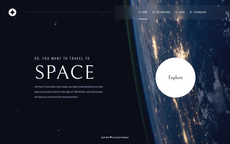 Frontend Mentor Space Tourism Website Built Using React Coding
