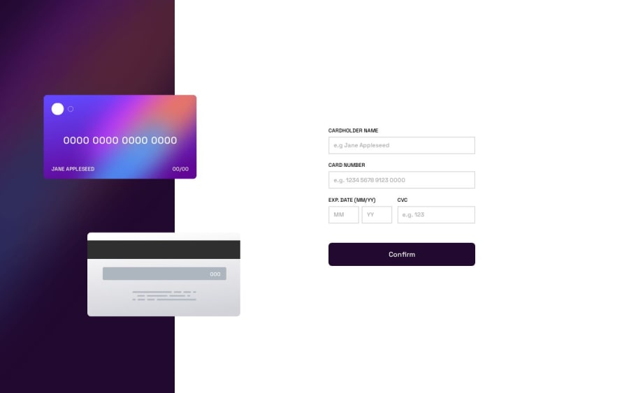 Frontend Mentor Interactive Card Details Form Coding Challenge Solution