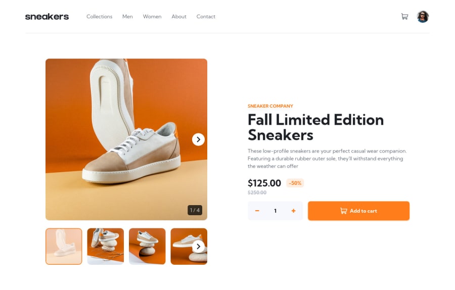 Frontend Mentor Ecommerce Landing Page Made Using React Typescript