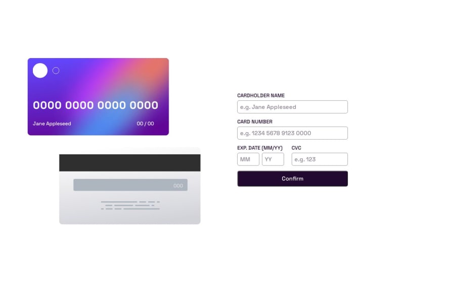 Frontend Mentor Interactive Card Details Form Coding Challenge Solution