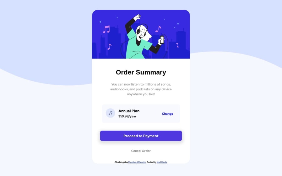 Frontend Mentor Order Summary Component Coding Challenge Solution