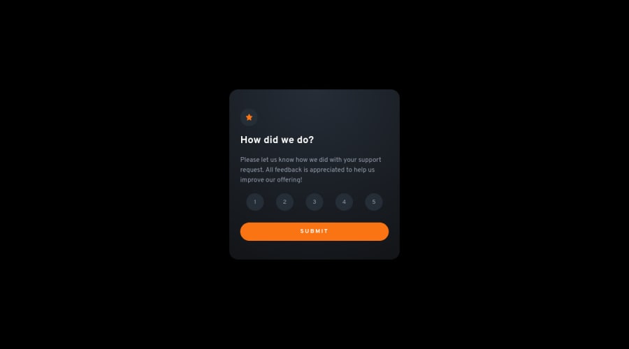 Frontend Mentor Rating Component With Vanilla Javascript And Css Coding Challenge Solution