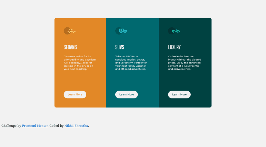 Frontend Mentor Responsive 3 Column Preview Card Using Flexbox Coding Challenge Solution