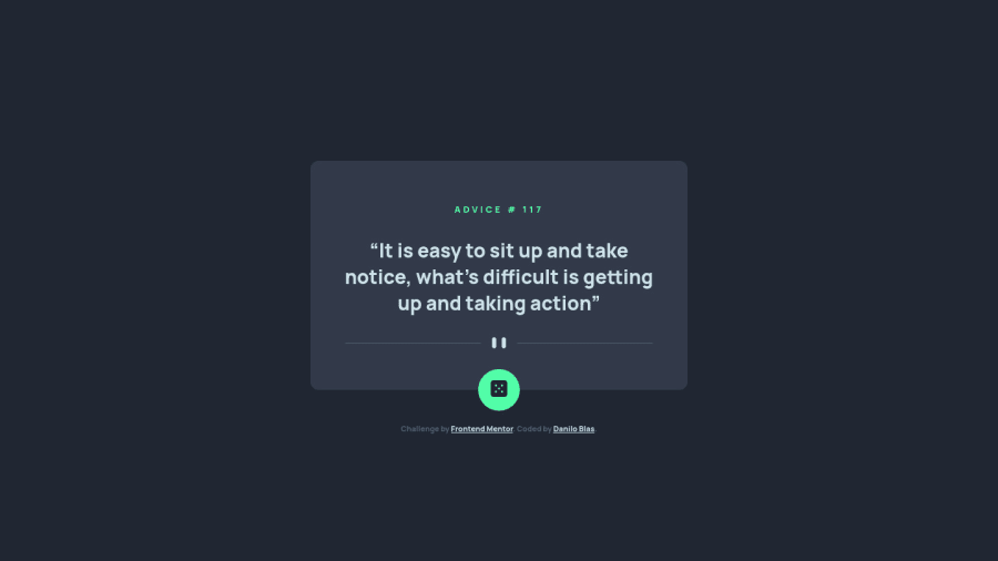 Frontend Mentor Advice Generator App With Fetch Coding Challenge Solution