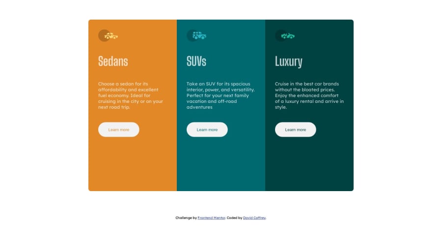 Frontend Mentor 3 Column Preview Card Made With Flexbox Coding Challenge Solution