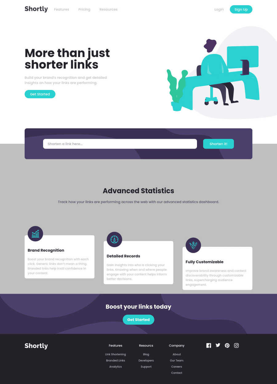 Frontend Mentor | url shortener landing page using react and tailwind ... Frontend Mentor | url shortener landing page using react and tailwind ...