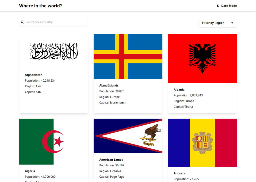 Frontend Mentor Rest Api Countries Using Html Tailwind Css