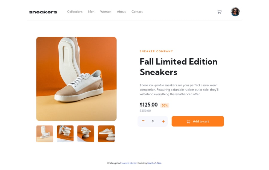 Frontend Mentor E Commerce Product Page Using Css Bootstrap And Jquery Coding Challenge Solution