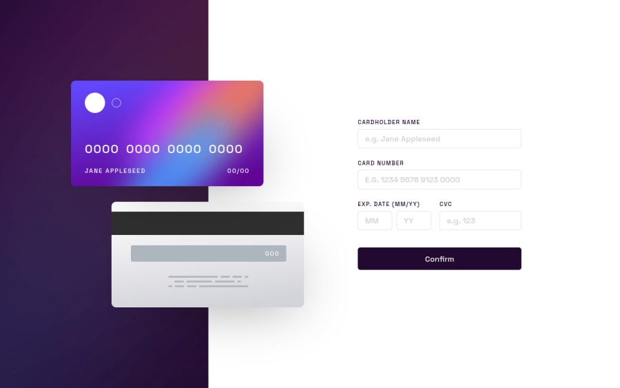 Frontend Mentor Interactive Card Details Form Using Sveltekit Coding Challenge Solution