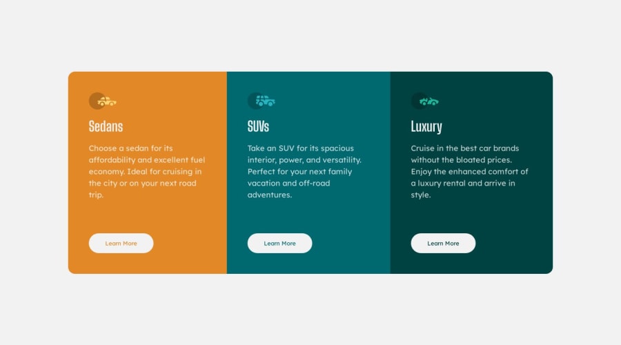 Frontend Mentor 3 Column Card Preview Component Coding Challenge Solution