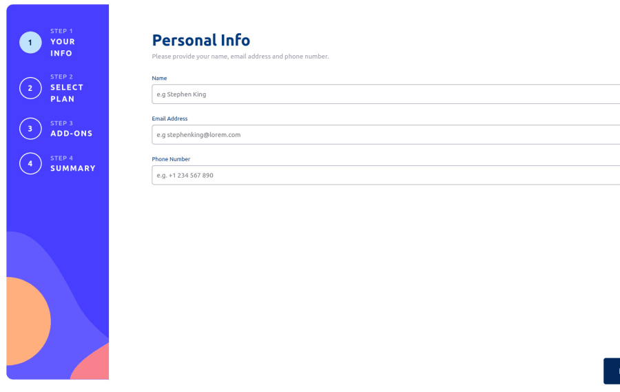 Frontend Mentor Multi Step Form Using React Typescript And Sass Coding Challenge Solution