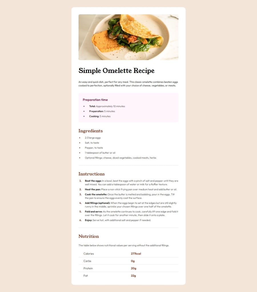 Frontend Mentor | Recipe Page - TailwindCSS coding challenge solution