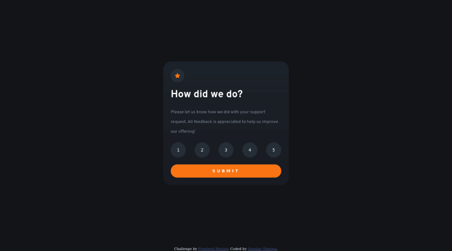 Frontend Mentor Interactive Rating Component Using Html Css And Javascript Coding Challenge