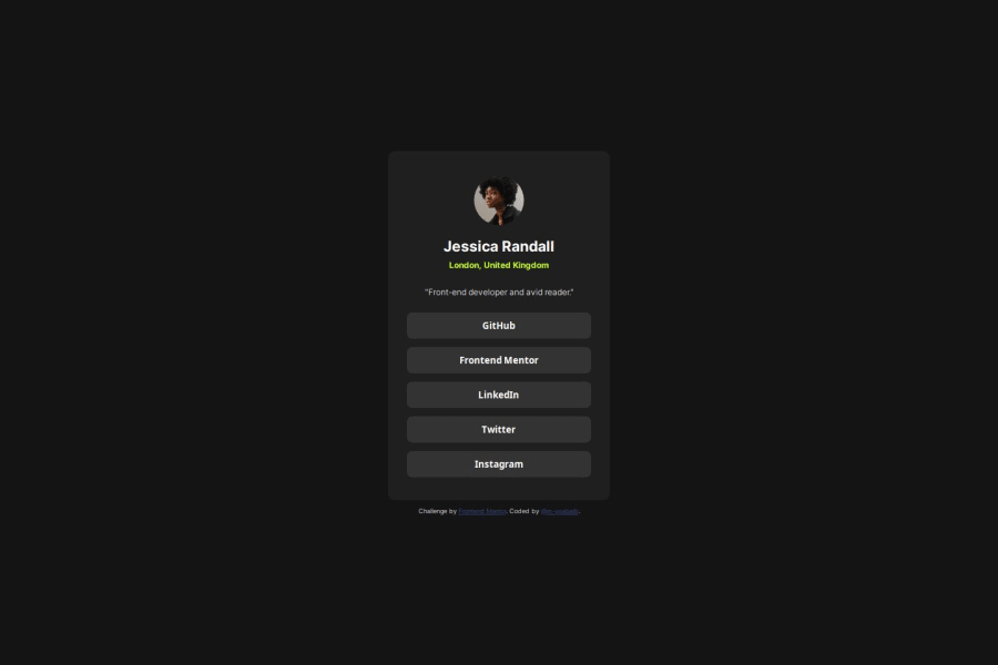 Frontend Mentor Social Links Profile My Solution Using Html And Css Coding Challenge Solution