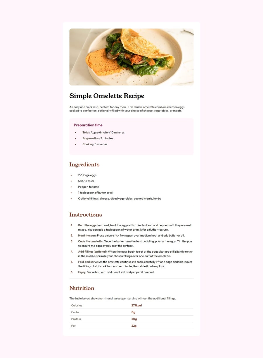 Frontend Mentor Recipe Page With Html Css Bem Coding Challenge Solution