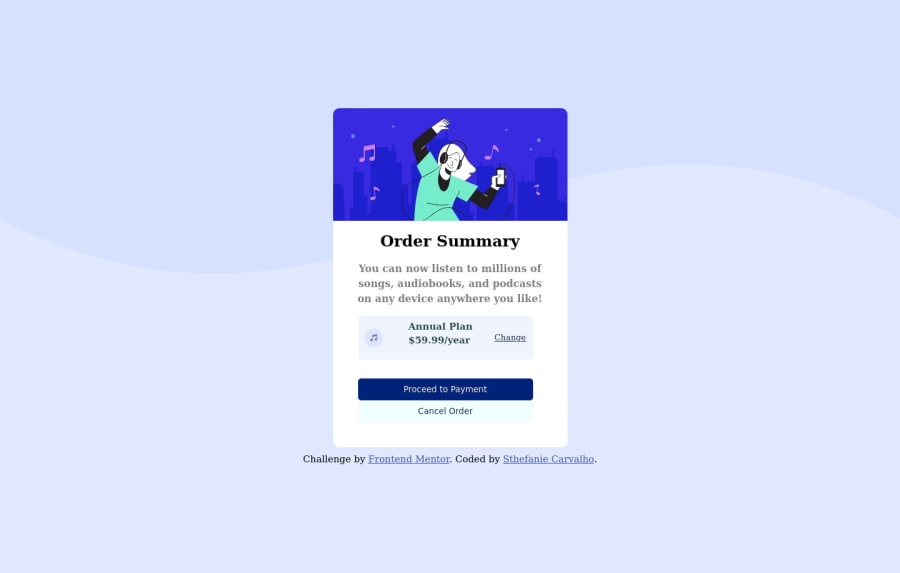Frontend Mentor Order Summary Coding Challenge Solution