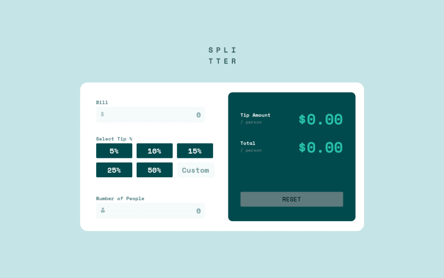 Frontend Mentor Tip Splitter With Vanilla Js And Scss Coding
