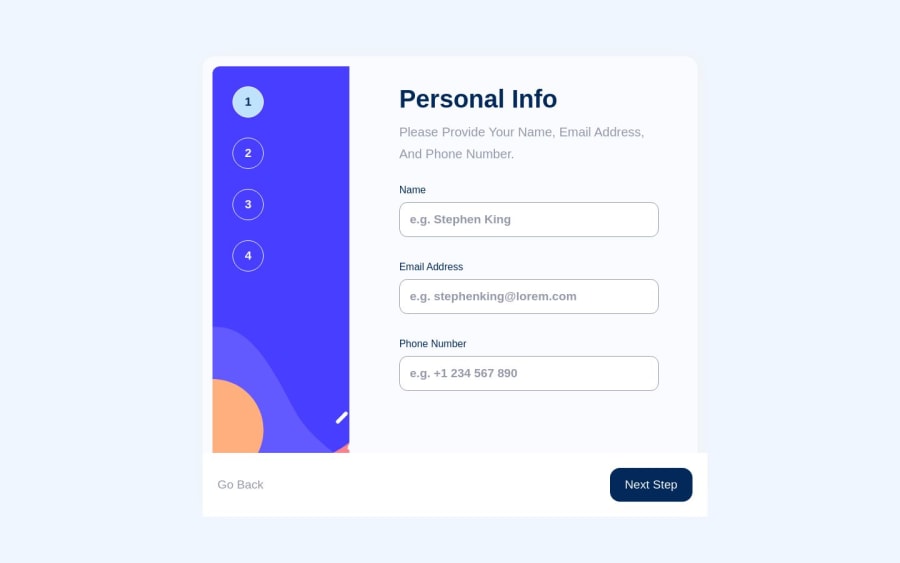 Frontend Mentor Multi Step Form Coding Challenge Solution