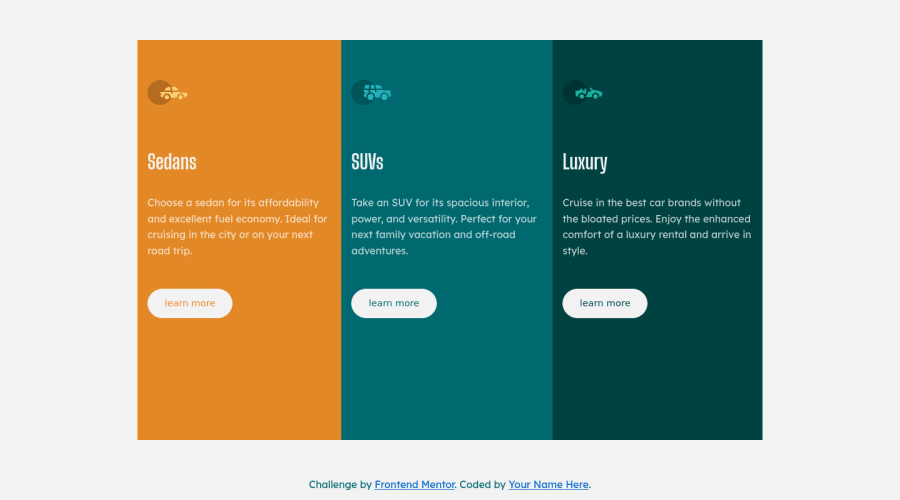 Frontend Mentor 3 Column Preview Card Component Using Flexbox And Css Selectors Coding