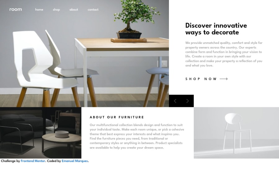 Frontend Mentor Homepage Room Design Made With React Coding Challenge