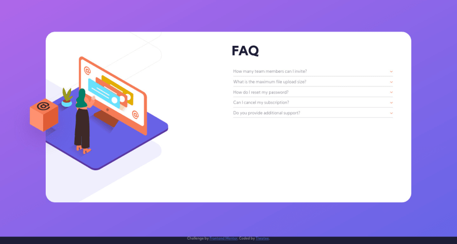 Frontend Mentor A Responsive Faq Page Using Html Css And Vanilla Javascript Coding Challenge