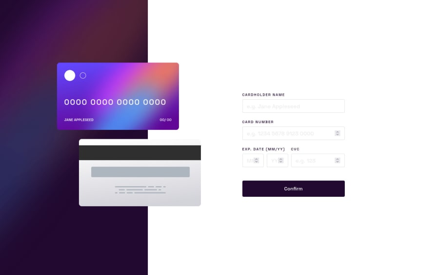 Frontend Mentor Interactive Card Details Form Using Html Css And