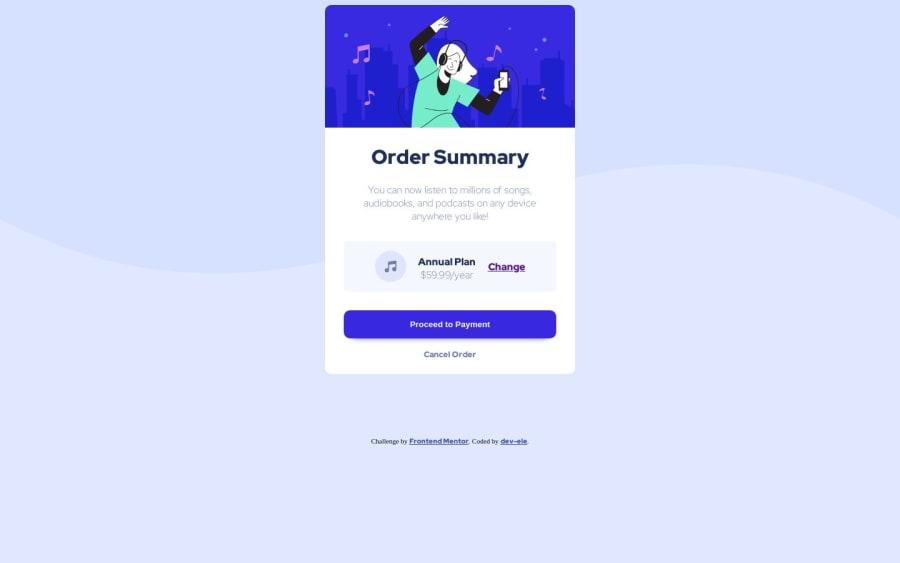 Frontend Mentor Order Summery Card Built With Html And Css Coding Challenge Solution