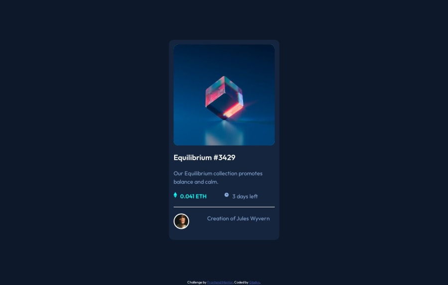 Frontend Mentor Nft Preview Card Component Coding Challenge Solution
