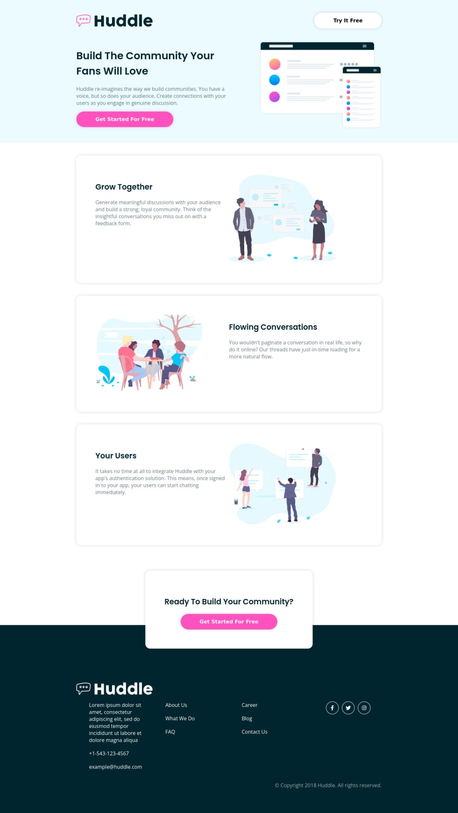 Frontend Mentor Responsive Huddle Landing Page Using Html And Css Coding Challenge Solution