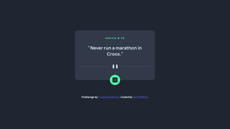 Frontend Mentor Responsive Advice Generator App With Api Using
