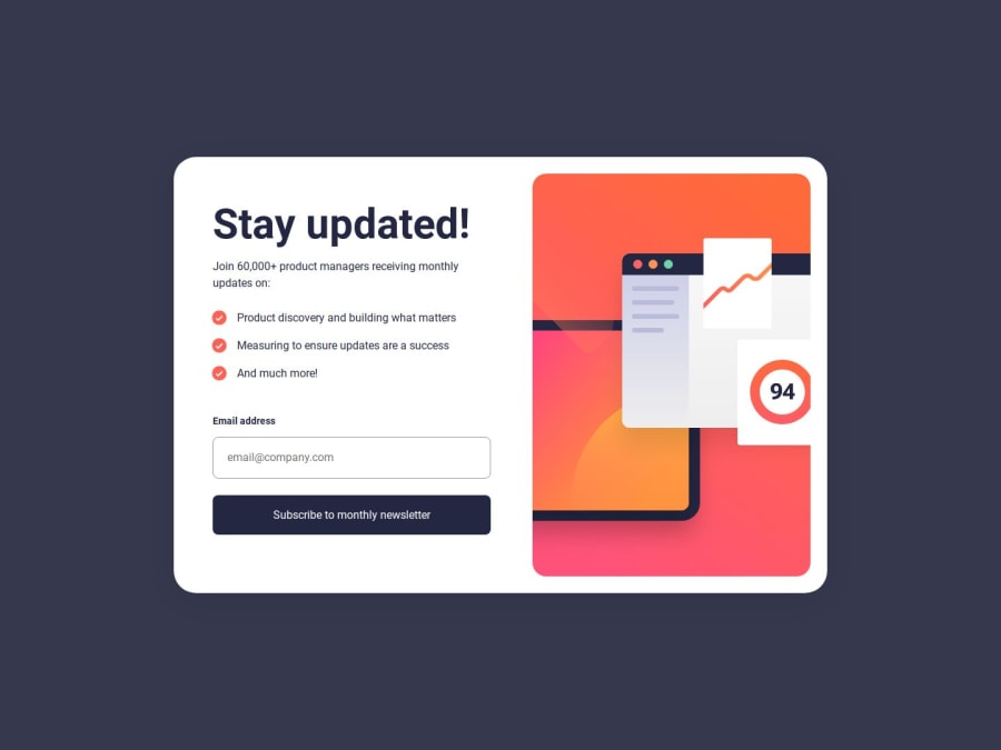 Frontend Mentor Newsletter Sign Up Built With Html Css And Javascript Coding Challenge Solution