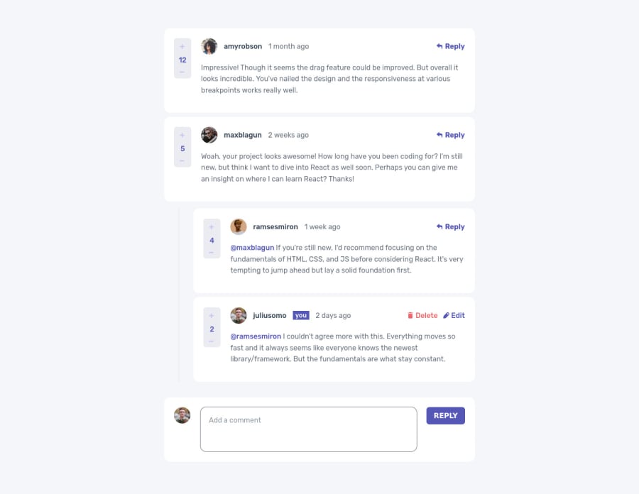 Frontend Mentor Interactive Comments Section Using Vue3 Coding