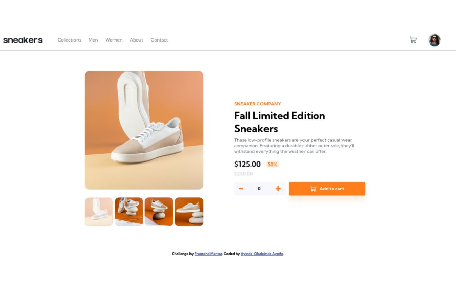 Frontend Mentor E Commerce Product Page Using Css Flexbox Coding Challenge Solution