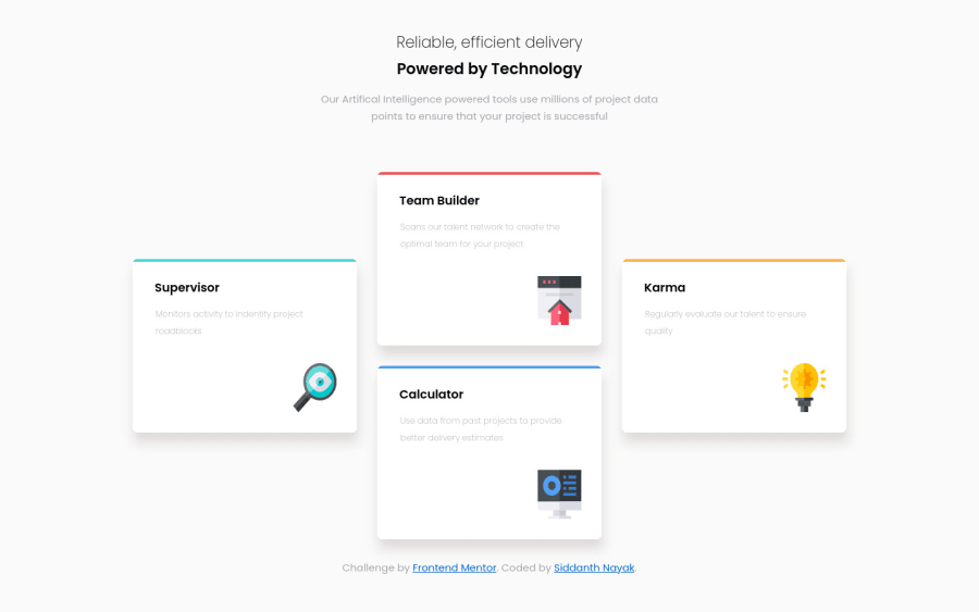 Frontend Mentor Four Card Feature Solution Coding Challenge Solution